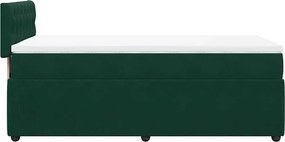 Box spring postel s matrací tmavě zelená 80 x 200 cm samet 3289899