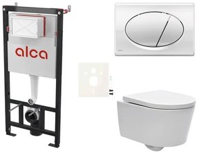 Cenově zvýhodněný závěsný WC set Alca do lehkých stěn / předstěnová montáž+ WC SAT Brevis SIKOASW2