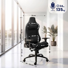 Kancelářská židle Keren pravá kůže – černá