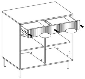 Lempert Kombinovaná komoda OSAKA 2F2S - dub evoke