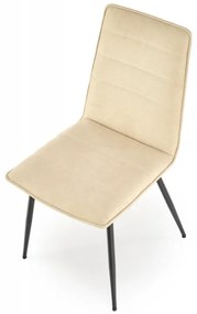 Jídelní židle PIRA — ocel, látka, černá / béžová