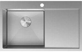 Mexen Exar nerezový kuchyňský dřez s odkapávačem, levý 780 x 480 mm, inox - 6433781010L-01