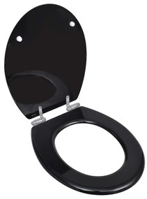WC sedátko s funkcí pomalého sklápění MDF prostý design černé