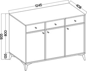 FALCO Komoda Tomila 827/1 Odstín: Béžová