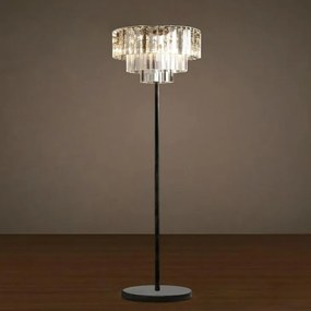 Toolight, podlahová křišťálová lampa 3xE14 APP925-3F, černá, OSW-01042