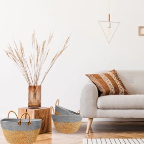 Tutumi, sada přírodních košů Boho 3ks 223K16, hnědá-šedá, HOM-02810