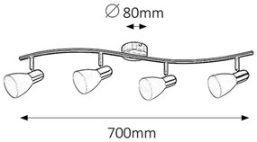Rabalux 6304 - Bodové svítidlo SOMA 4xE14/40W/230V