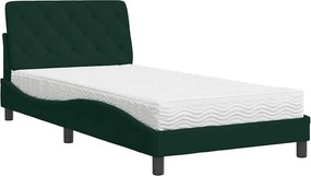 Postel s matrací tmavě zelená 100 x 200 cm samet 3208643