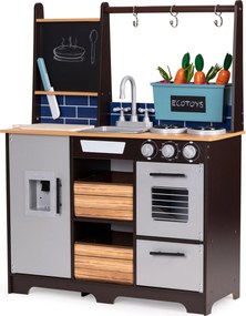 Dětská kuchyňka LOLY ECOTOYS s doplňky šedá