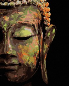zuty zuty - malování podle čísel - buddha na černém pozadí, 80x100 cm, plátno