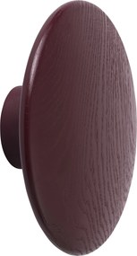 Háček na zeď Dots Wood 17 cm červený burgund