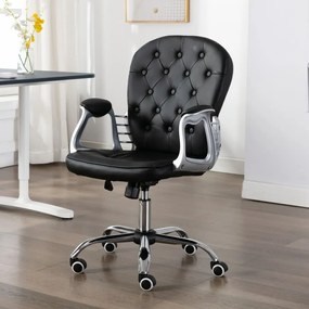 vidaXL Otočná kancelářská židle umělá kůže [289361] Barva: Černá