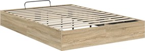 Ottoman postel Sonoma dub 203 x 140 x 25 cm Dřevěný materiál 3409231
