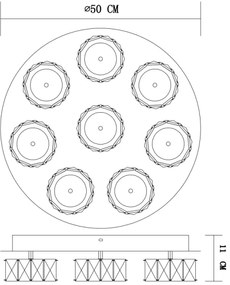 Globo 49350D5 - LED Stm. stropní svítidlo AMUR LED/64W/230V 4000K pr. 50 cm