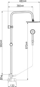 Slezák Rav Colorado sprchový set nástěnné baterie 100 mm s hlavovou a ruční sprchou zlatá CO182.0/7Z