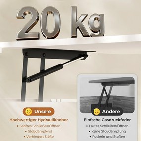 HOMCOM konferenční stolek s výsuvnými deskami a skrytým úložným prostorem, moderní kovové nohy — 100 x 50 x 43,6–58 cm, bílý