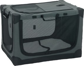 PawHut Skládací přepravka pro psy Přepravní box pro psy s polštářem Vyjímatelný pratelný potah z tkaniny Oxford pro psy do 20 kg Armádně zelený