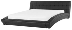 Elegantní černá kožená postel 180x200 cm LILLE Beliani