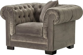 Křeslo Chesterfield Classic Velvet Dark Grey 118x96x77cm