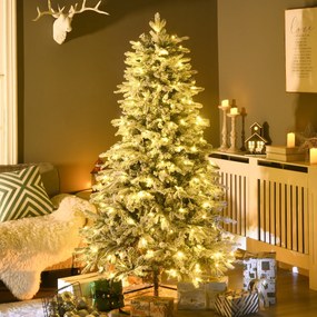 HOMCOM Umělý vánoční stromek s osvětlením 180cm