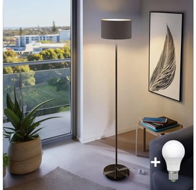 LED Stojací lampa TUNJA 1xE27/20W/230V pr. 30 cm černá/hnědá