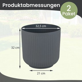 Costway 2 Osazuje květináče s drenážními otvory Dekorativní květináče