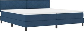 Postel s boxspringem s čelo Modrá 200 x 200 cm textil 3338796