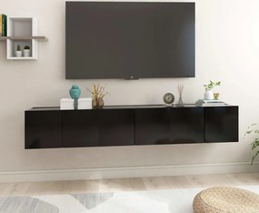 vidaXL Závěsné TV skříňky 3 ks 60x30x30 cm kompozitní dřevo [804528] Barva: Černá