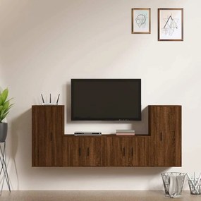 vidaXL 4dílný set TV skříněk kompozitní dřevo [3188551] Barva: Bílá