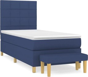 Box spring postel s matrací modrá 80x200 cm textil 3137115