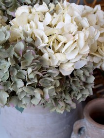 Dekorace umělá zelená květina Hortenzie Hydrangea dusty green - 80 cm