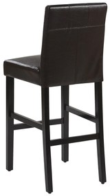 Sada 2 barových židlí z umělé kůže hnědé MADISON Beliani