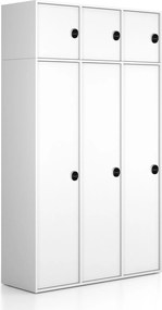 Nástavba pro skříně FRAME, 3x dveře, 1299 x 450 x 427 mm, RFID zámek, bílá