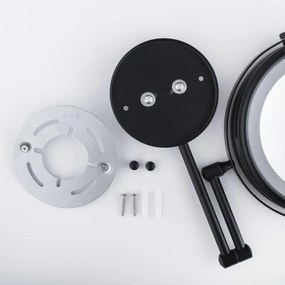 Erga Eda, LED osvětlené kosmetické zrcadlo na make-up ø20 cm, černá matná, ERG-YKA-CH.EDA-BLK