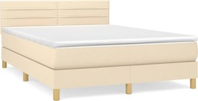 Box spring postel s matrací krémová 140x200 cm textil 3140702