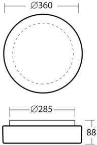 Osmont 71217 Elsa 3, kulaté stropní svítidlo z triplexového skla, 20W LED, 3000/4000K, prům. 36cm, IP44