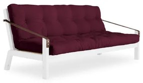 sofa POETRY by Karup - 100*200 cm white (bílá) + futon bordeaux 710