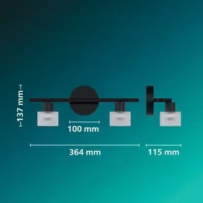 Philips Horen černá / LED bodové svítidlo / 2x5W / GU10 / IP20