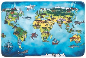 VOPI Kusový koberec World Map BARVA: Vícebarevný, ROZMĚR: 110x160 cm