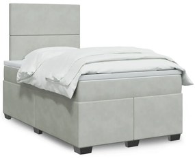 Box spring postel s matrací světle šedá 120 x 200 cm samet 3290876