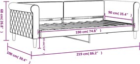 vidaXL Válenda 90 x 190 cm samet [354257] Barva: Černá