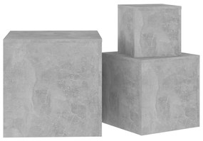 Odkládací stolky McRaven - 3 ks | betonově šedé