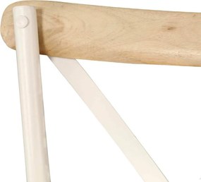 Židle křížové opěradlo 2 ks bílé masivní mangovníkové dřevo 247315