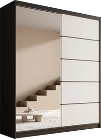 ADRK Furniture Posuvná skříň s zrcadlem Nico 180 ADRK-SW-NIC-180-BW