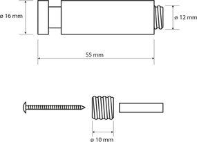 Sapho X-ROUND háček 55mm, chrom XR213