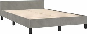 Rám postele bez matrace světle šedá 120 x 200 cm samet 3125989
