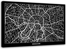 Obraz na plátně Mapa města Moskva - 120x80 cm