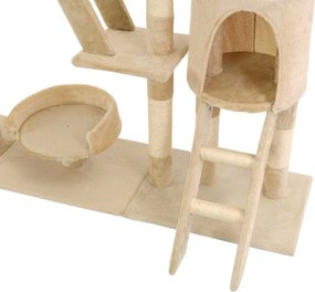 Škrabadlo pro kočky se sisalovými sloupky 230-250 cm béžové 170619