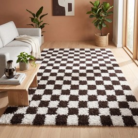 Hnědý/krémový koberec 80x150 cm Grida – ESTE