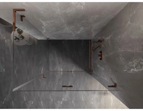 Mexen Lunar-F L, pravý sklápěcí sprchový kout 95 x 80 cm, 8mm čiré sklo, profil růžové zlato, 836L-095-080-60-00-P